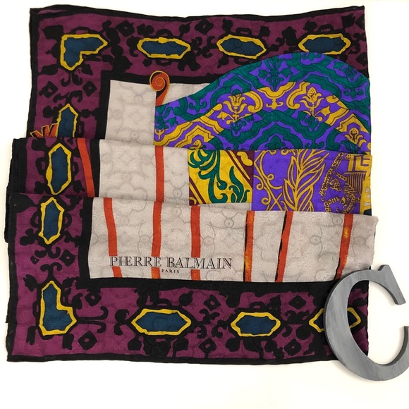Pierre Balmain | Accessories | Vintage Pierre Balmain Silk Scarf Wrap ...